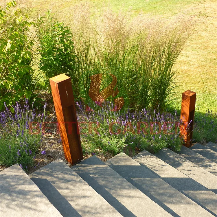 Corten Steel Bollard Lights - Durable Outdoor Garden Lighting