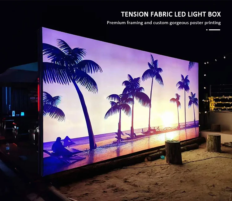 Custom Indoor Advertising Aluminum Frameless Poster Tension Fabric Led ...