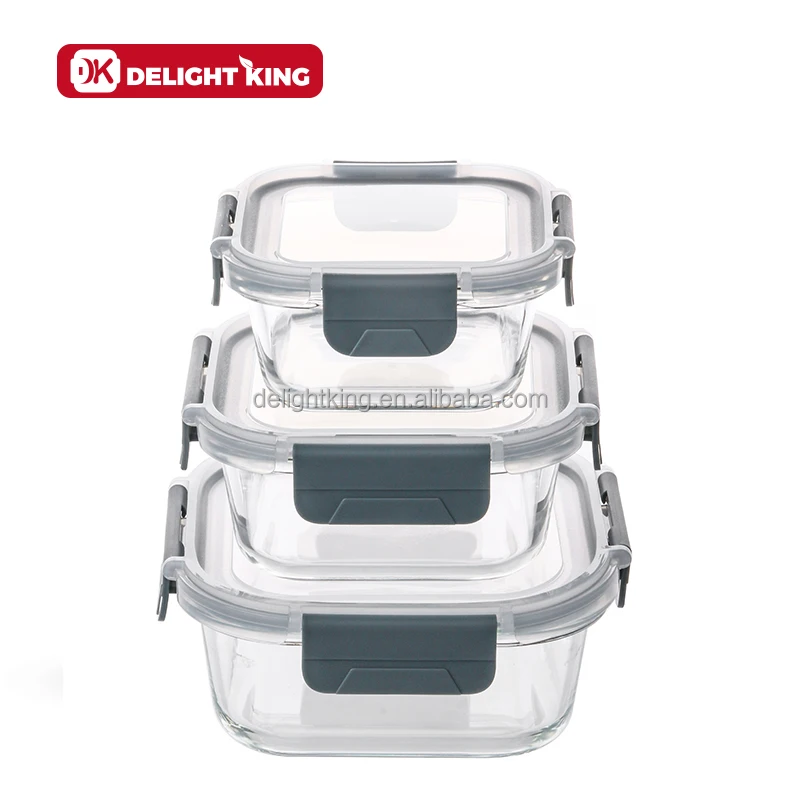 Rectangular Sealing Glass Food Containers with New TPE Seal Non ...