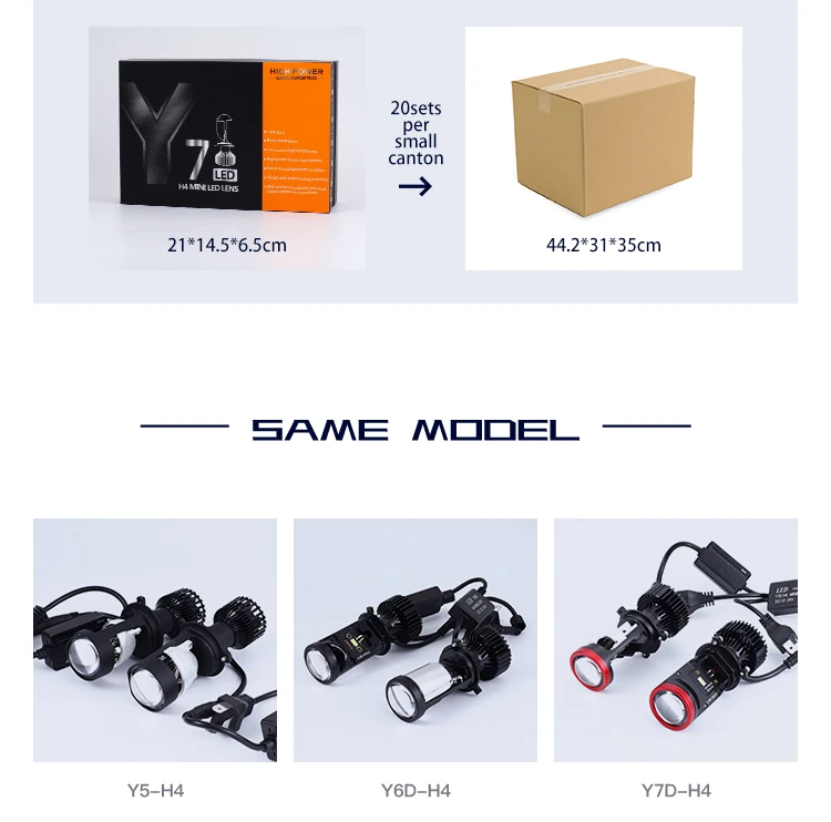 Auto Lighting System Luces Led H4 Bifocal Lens Y6 Y7 Led Headlight For ...