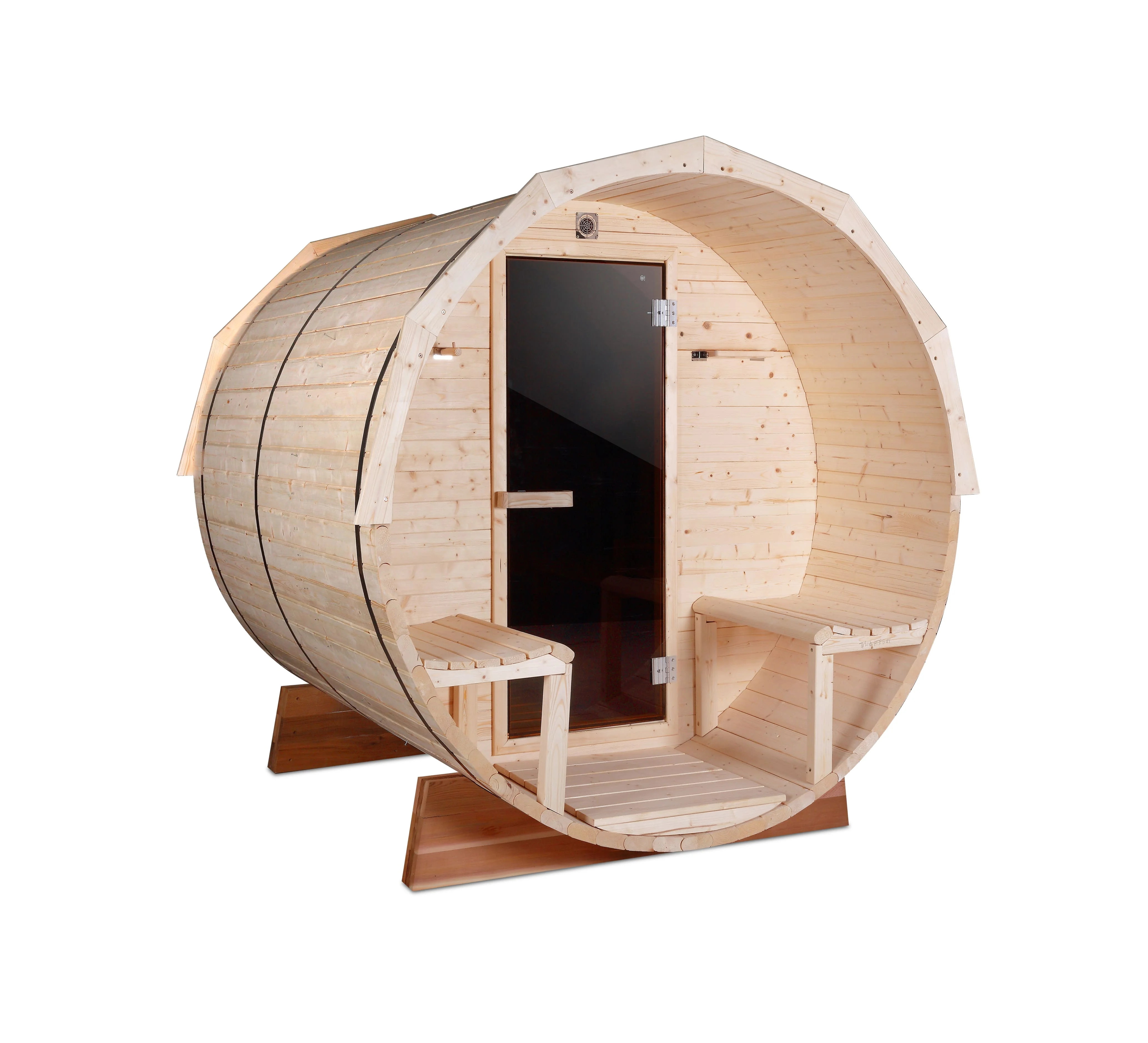 Acrylic Dome Barrel Sauna with Panoramic Window for 2-8