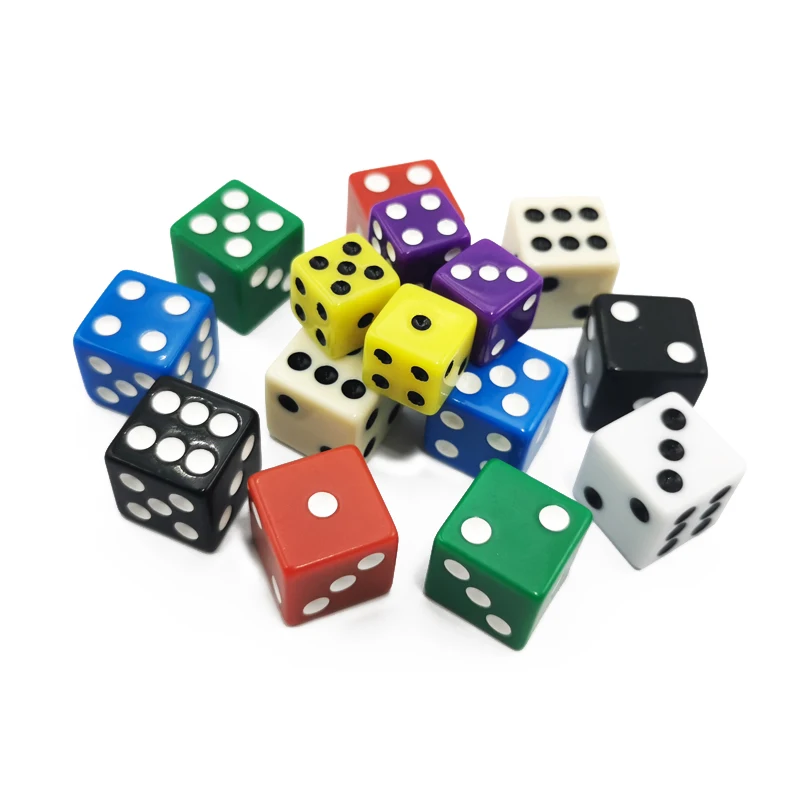 16mm D6 White Square Dice With Black Dots Custom Acrylic Polyhedral ...
