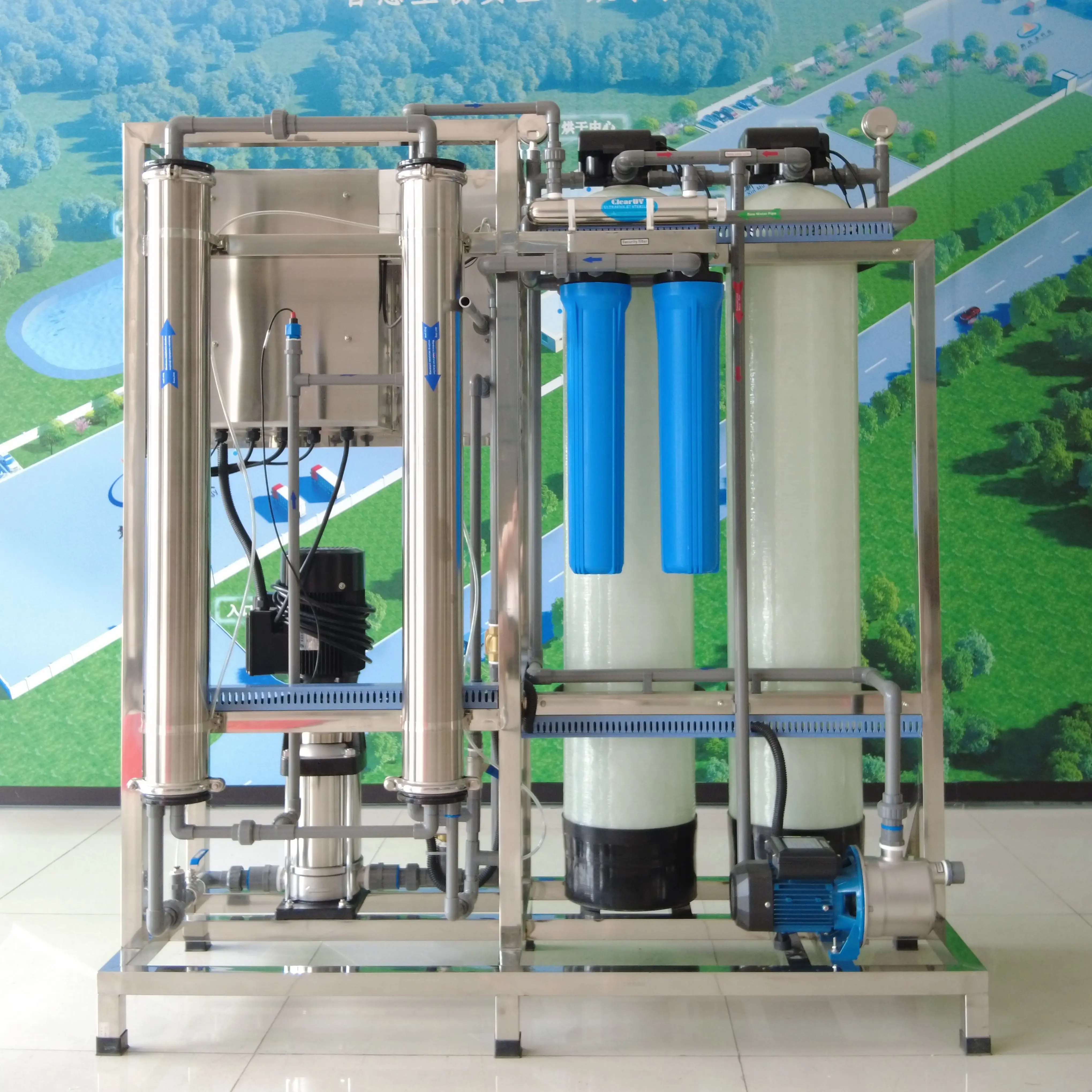 Mini Commercial Waste Water Treatment Machinery Reverse Osmosis Pure ...