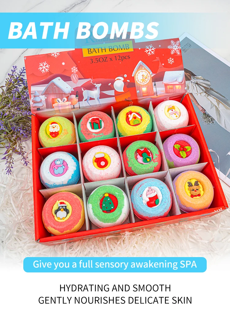定制沐浴炸弹模具足部浸泡泡泡全天然手工有机婴儿护理圣诞沐浴炸弹套装内置玩具| Alibaba.com