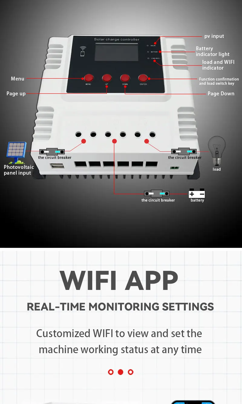 12v 24v/48v Automatic Battery Regulators Charger 10a-60a