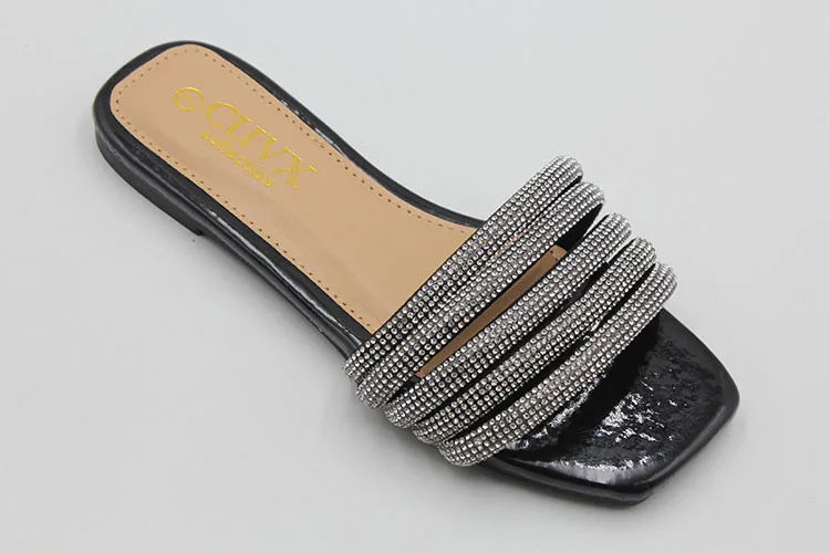 Personality With Diamond Slippers Women's Summer Flip-flops Rhinestones ...