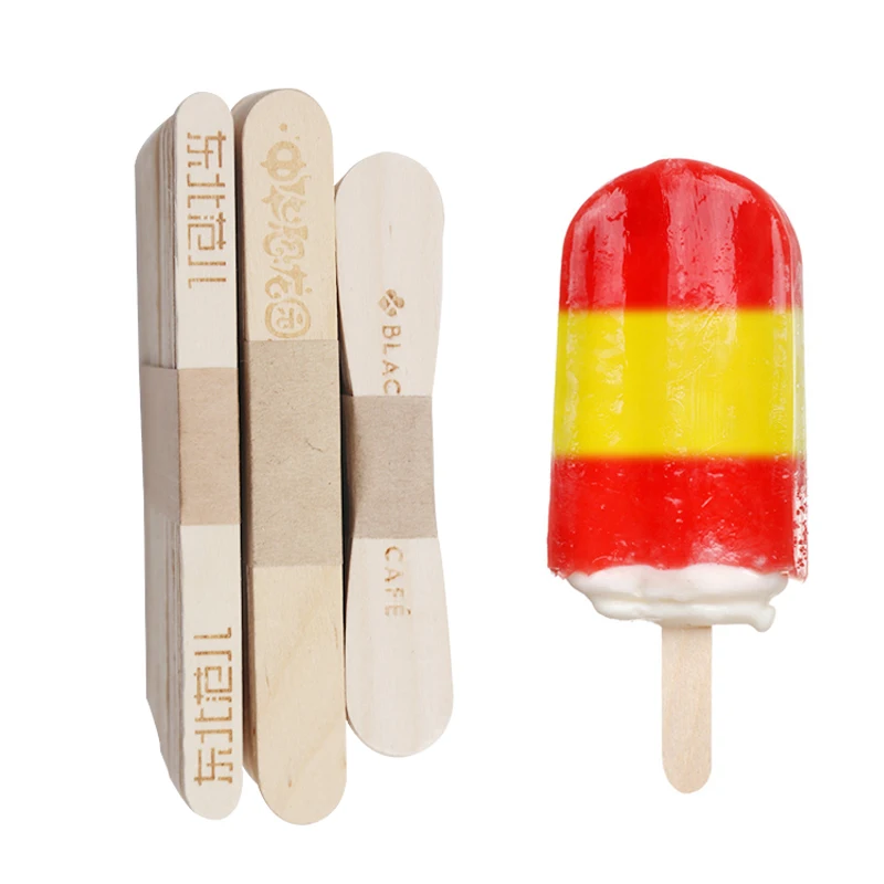 Wood Hot Stamp LOGO Popsicle Stick Ice Cream Sticks Disposable Stick ...
