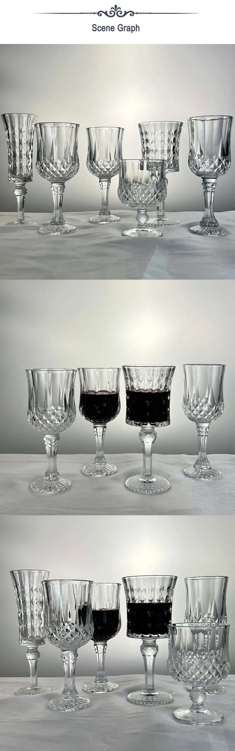 Custom Drinking Water Glasses - Unique Italian Diamond Shape