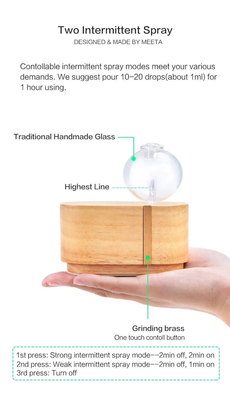 Vintage Wood and Glass Aroma Diffuser Container Luxury Household ...