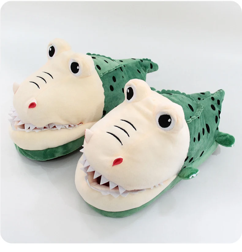 Cartoon Three-dimensional Crocodile Plush Slippers Winter Home Home ...