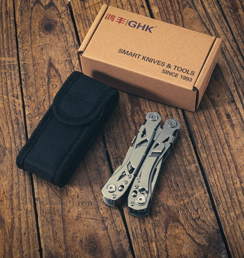 GHK Outdoor 15 Functions Safety Locking 2Cr13 Stainless Steel Folding Multitool| Alibaba.com