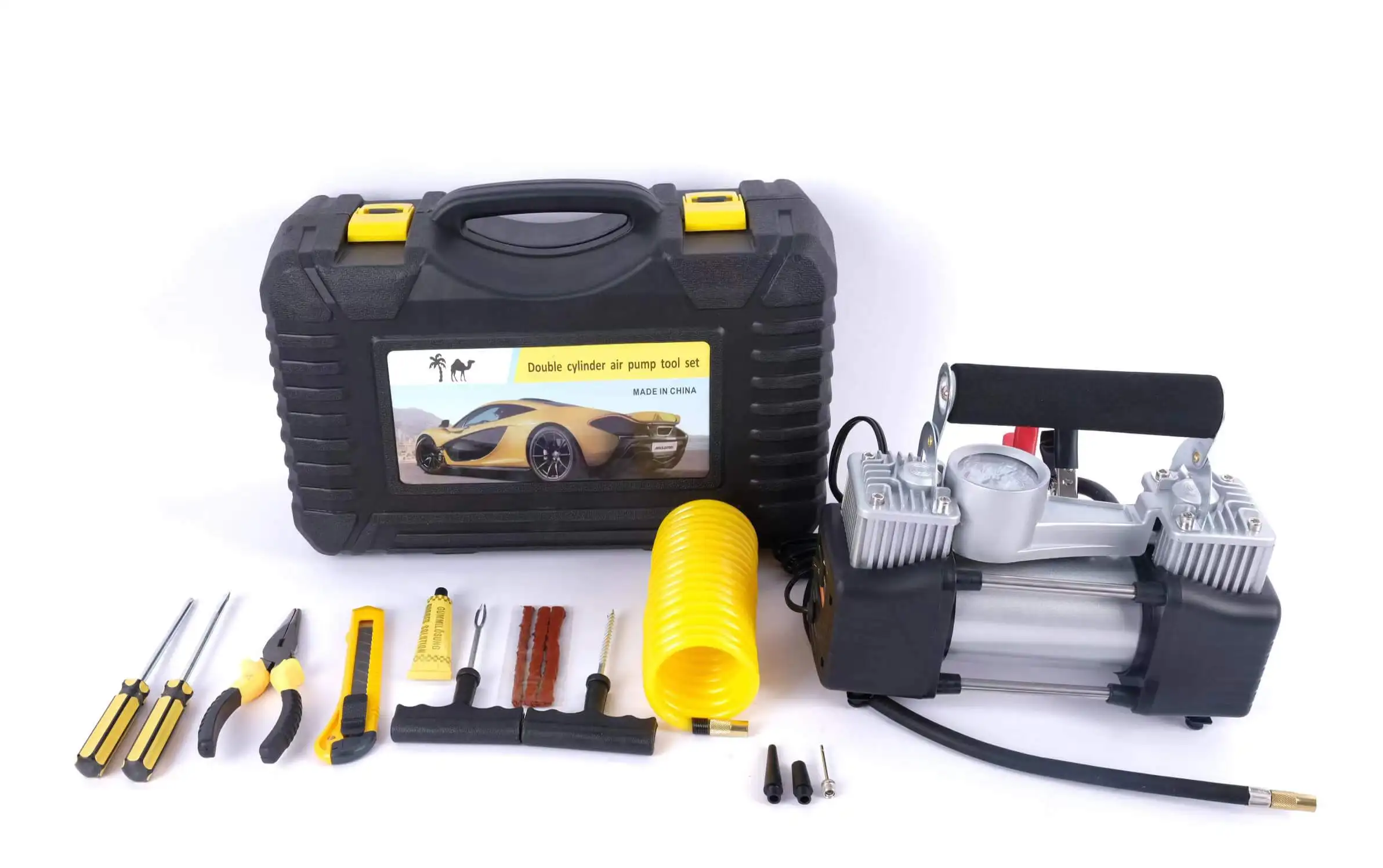 12v 100psi Metal Dual Cylinder 30 Cylinders Car Auto Portable Mini ...