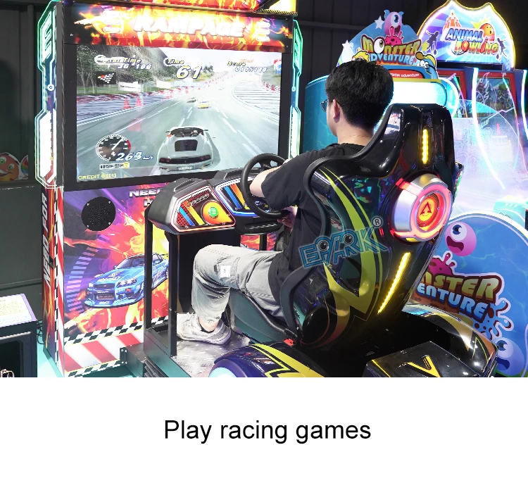 Hot Coin Operated Car Racing Arcade Game Machine Driving Car Video ...