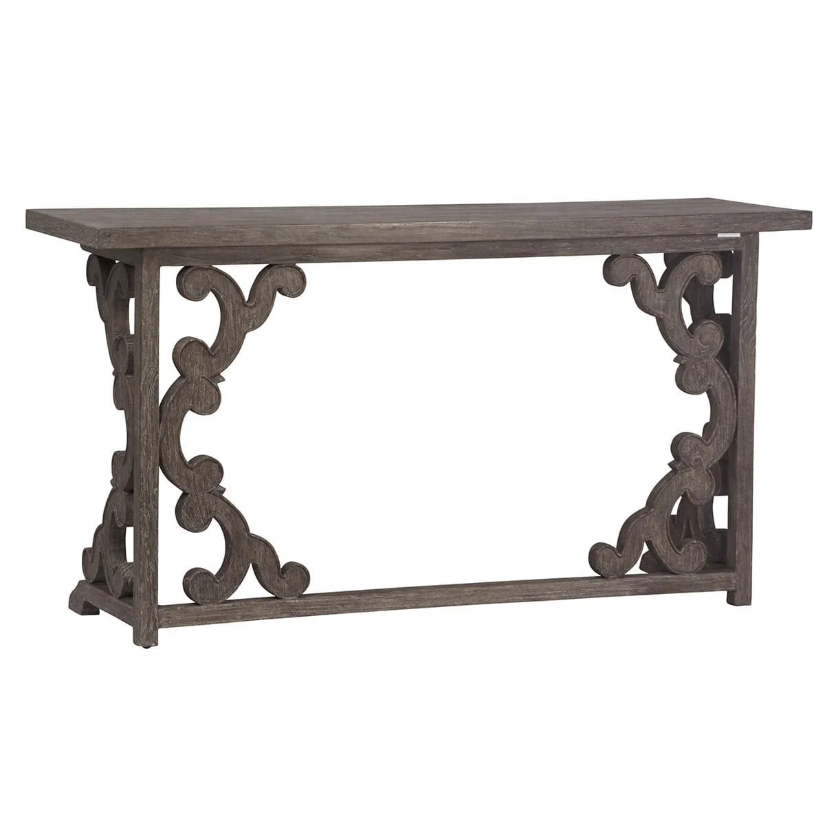Transitional Style Scalloped Wood Console Table For Entryway Living ...