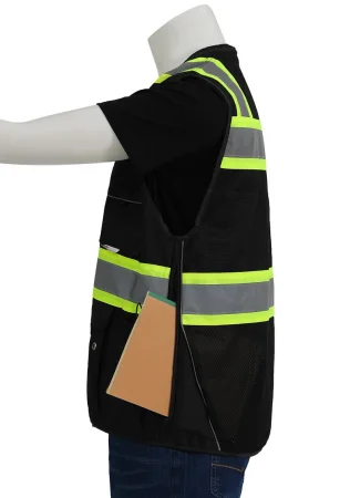 New Design Black Lighted Safety Vest - Hi Vis Reflective Safety Apparel ...