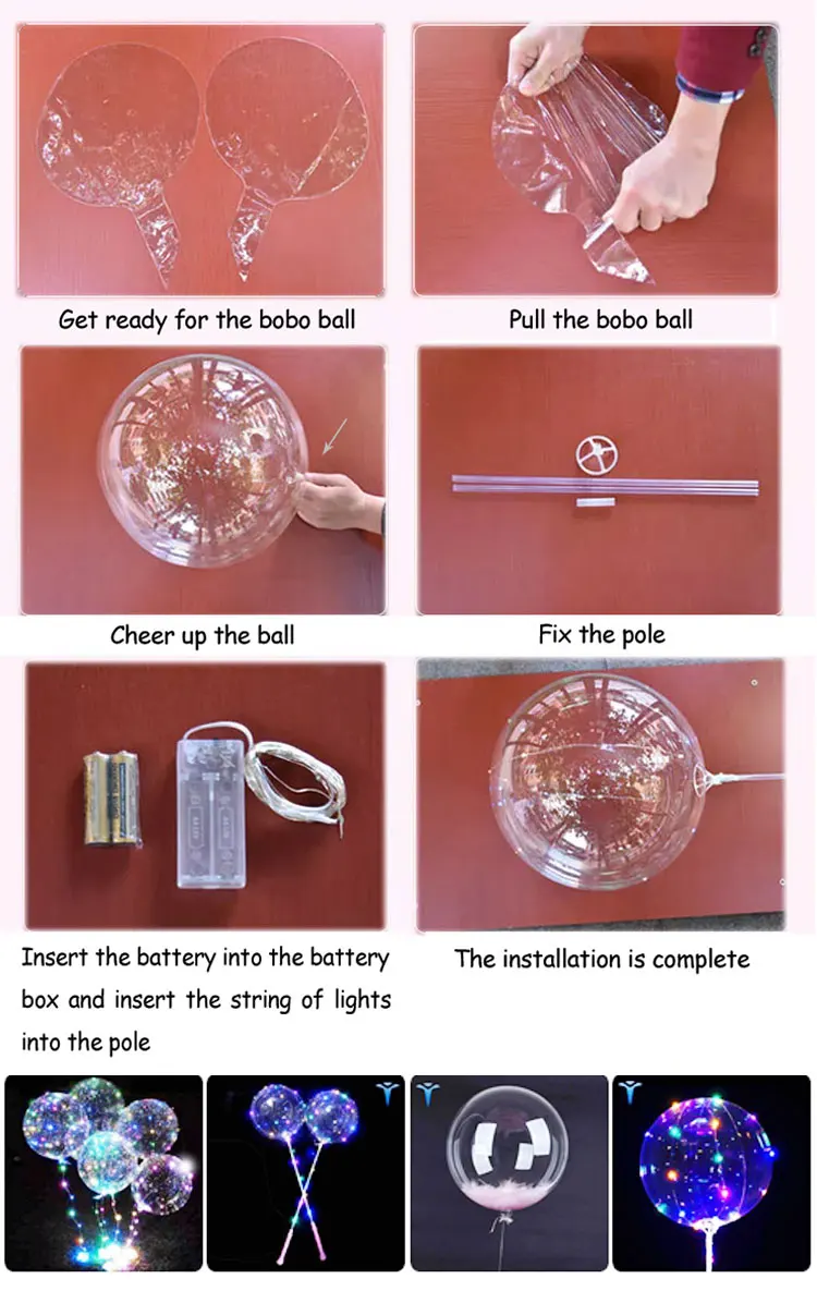 New Arrival 20 Inch Printed Light up LED Bobo Balloon Decoration for ...