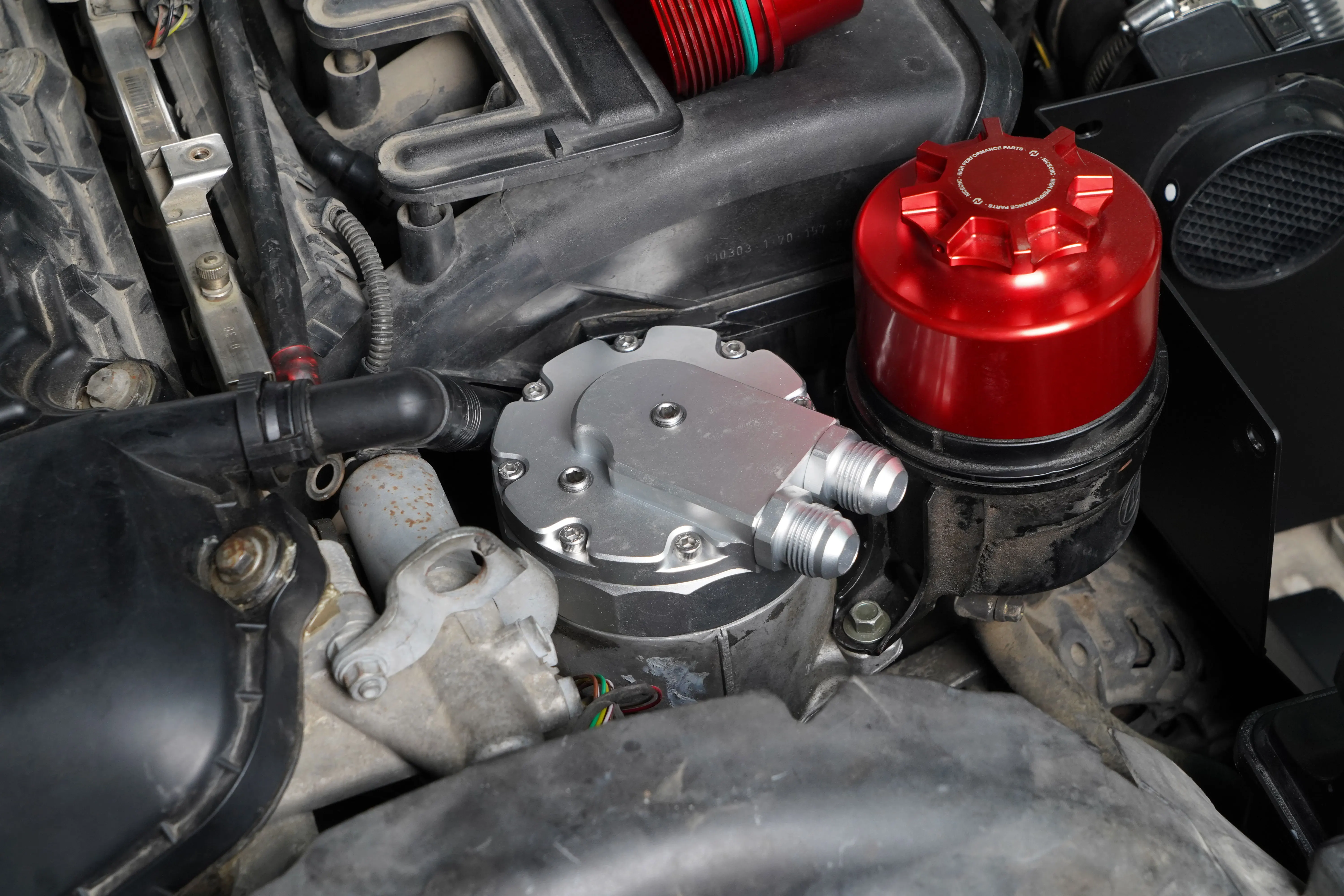 Bevinsee Aluminum Silver Oil Filter Cap Adapter For Bmw M52/m54/m56 ...