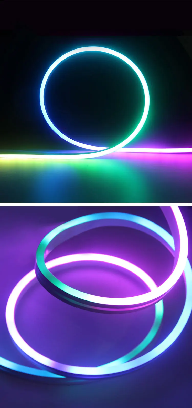 6x12mm /8x16mm Full Color Digital Addressable RGBIC Led Neon Flex Rope ...