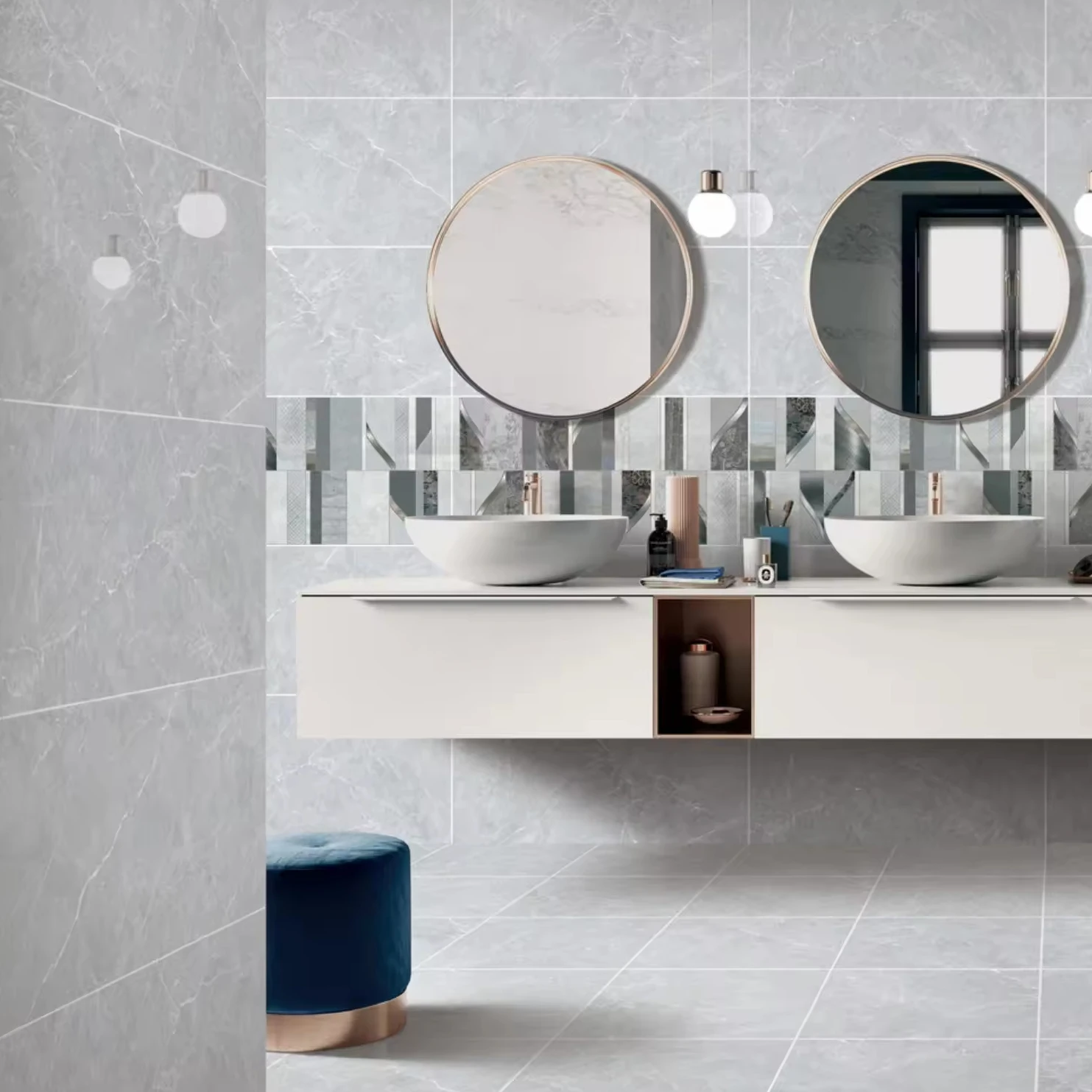 Modern 400x800mm Polished Porcelain Tile One Stone Multi-face Glazed ...