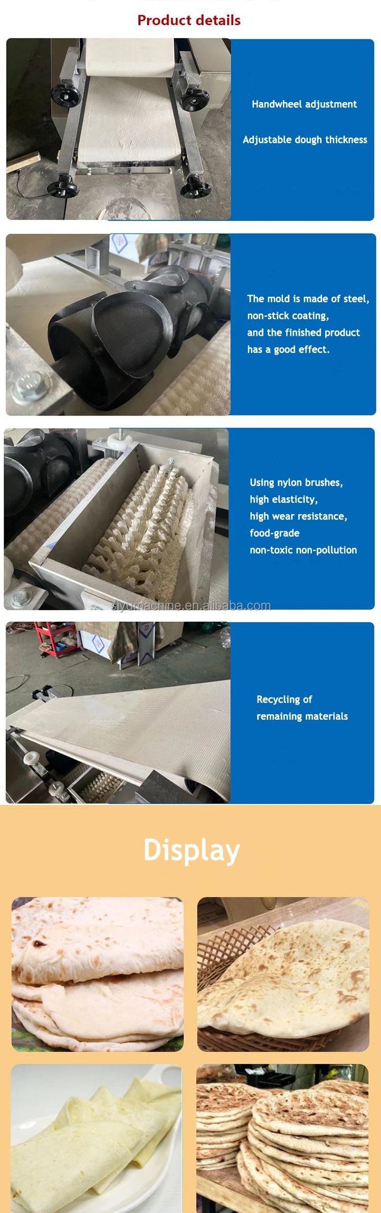 Automatic Tortilla Pita Bread Press Forming Machine Line Pita Oven ...