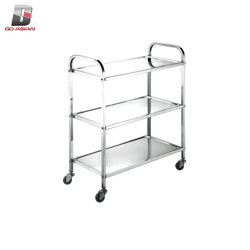 3 Layers Stainless Steel Serving Trolley Kitchen Equipment - Buy ...