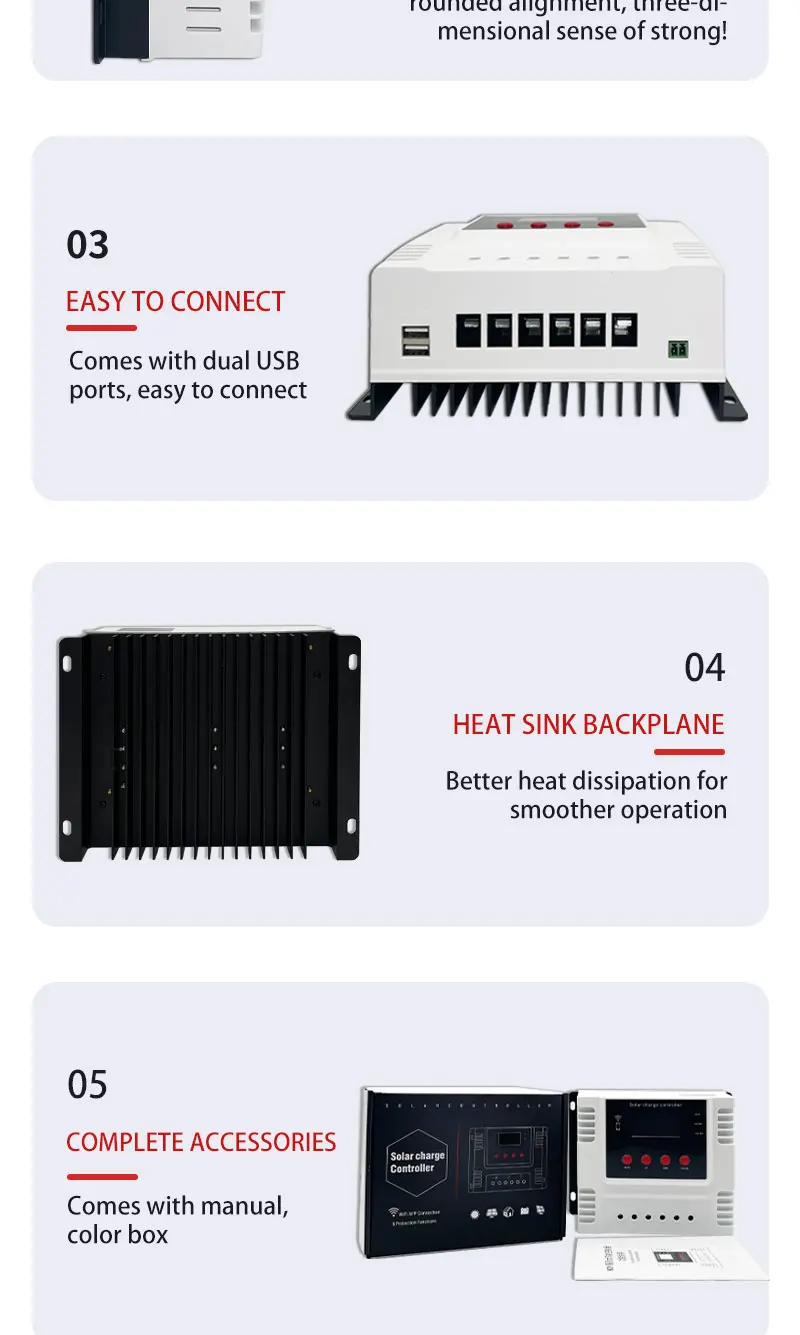 12v 24v/48v Automatic Battery Regulators Charger 10a-60a