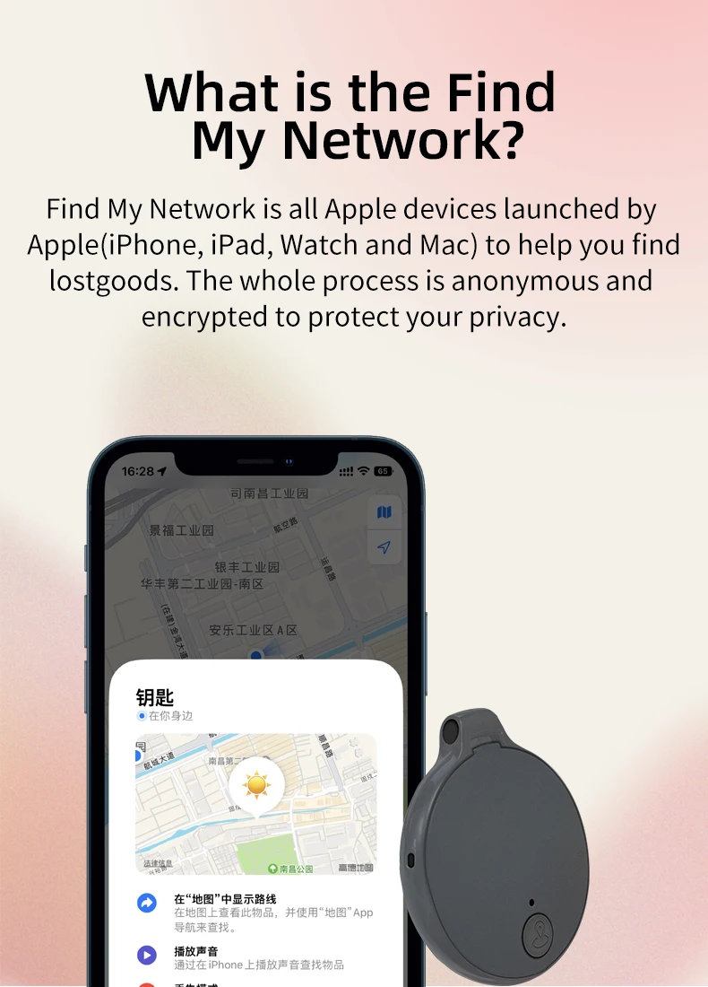 MFi Certified Airtag Small Mini GPS Tracker Alarm Air Tags Key Finder ...