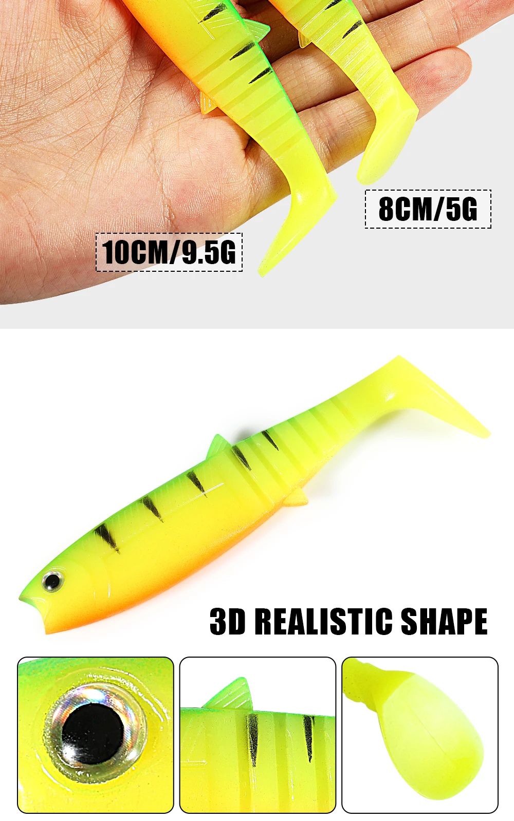 Spinpoler Artificial Fishing Lure Rubber Fish Fishing Lure Shad Soft ...