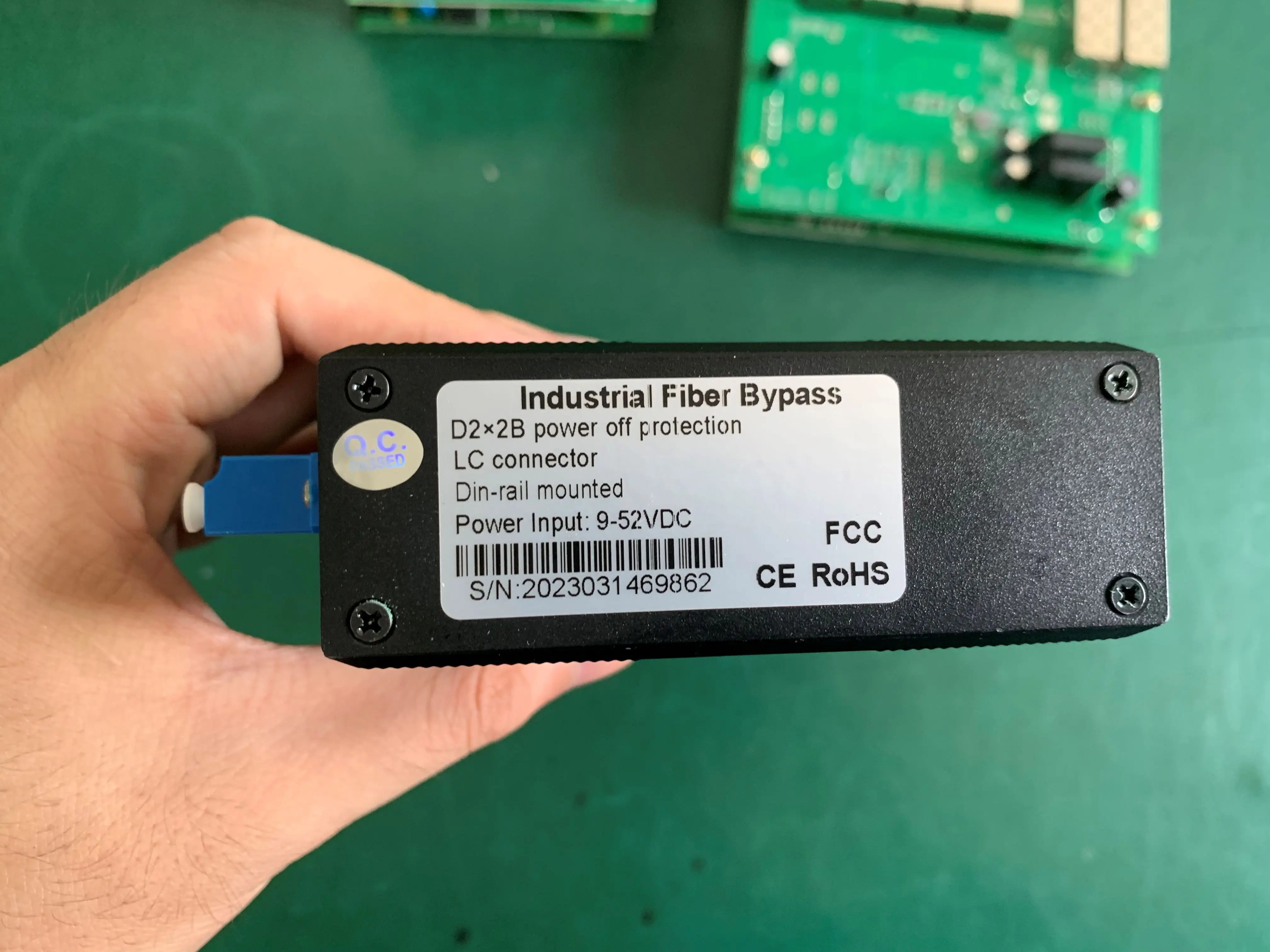 Industrial Optical Fiber Bypass Switch DC24V - Singlemode LC Port, OEM