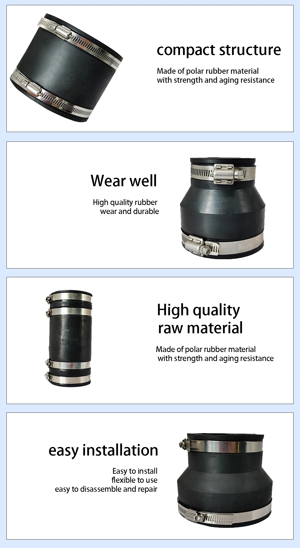 Topsun Flexible Rubber Coupling Eccentric Cascade Expansion Joint ...