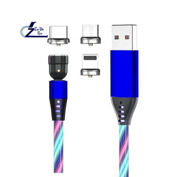 360 + 180 Degree Rotational Connector Luminous Cable Led Flowing Light ...