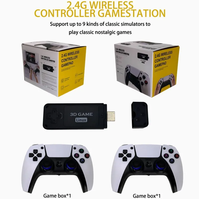 U9 Pro Game Stick 64g 15000+ Games 3d Hd Two 2.4g Wireless Controllers ...