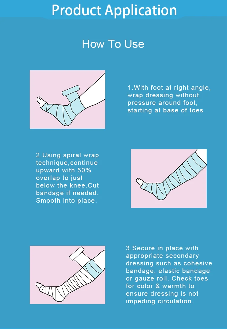 Leg Compression Wrap Unna Boot Bandage with Zinc Oxide and Calamine ...