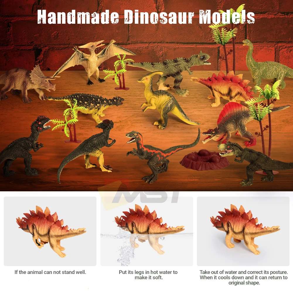 Upgrade Jurassic Educational Booklet Animal Figurines Play Set ...