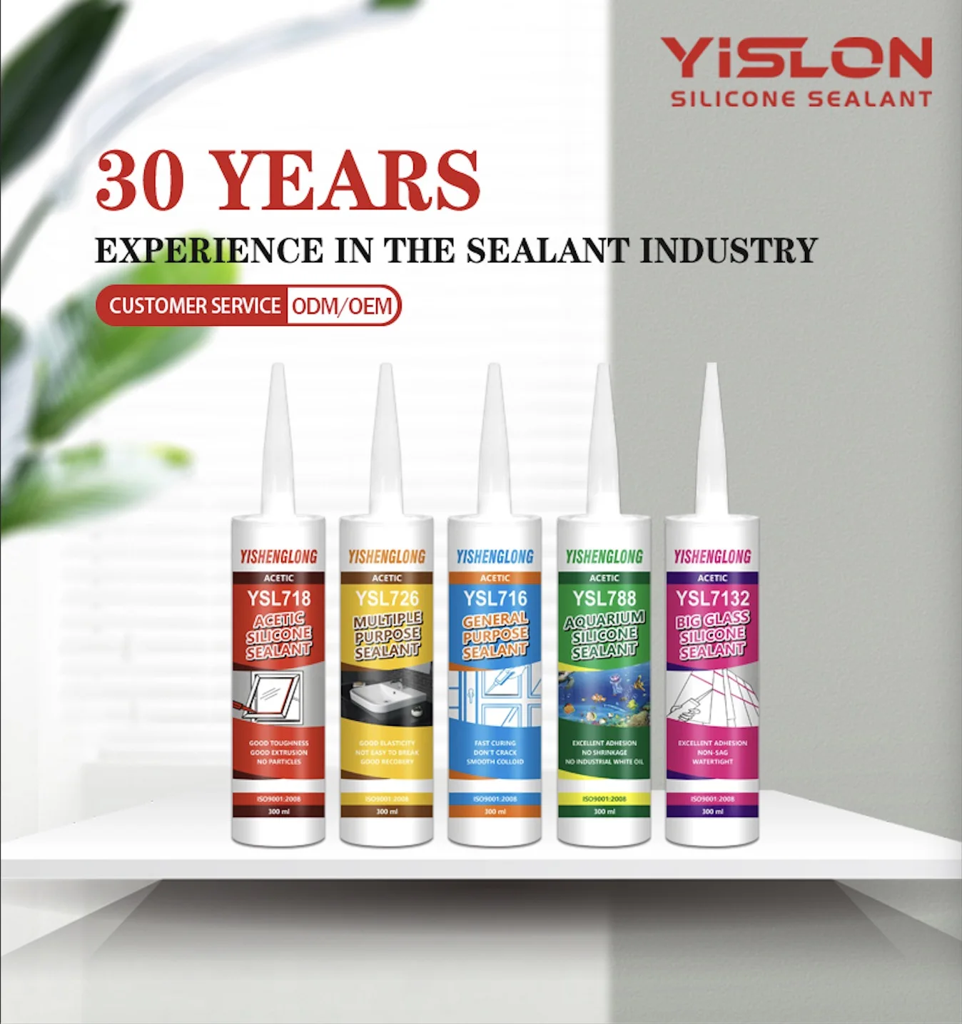 Yislon Waterproof Fireproof Paintable Silicone Acrylic Sealant - Buy ...