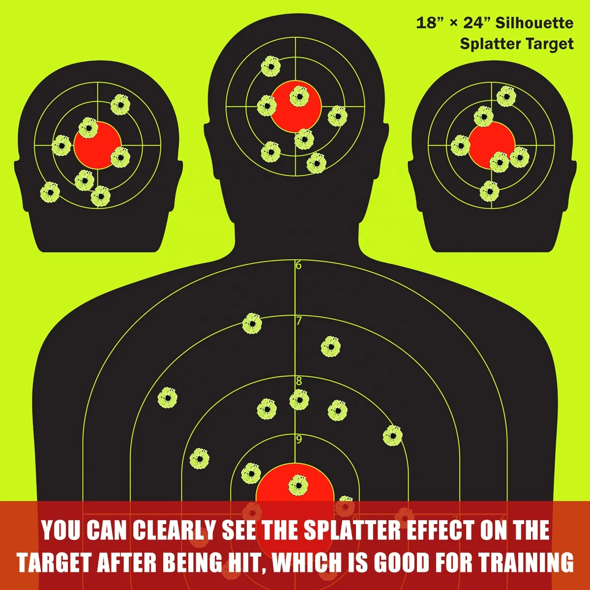 Fluorescent 18x24 Splatter Target Stickers for Shooting Practice