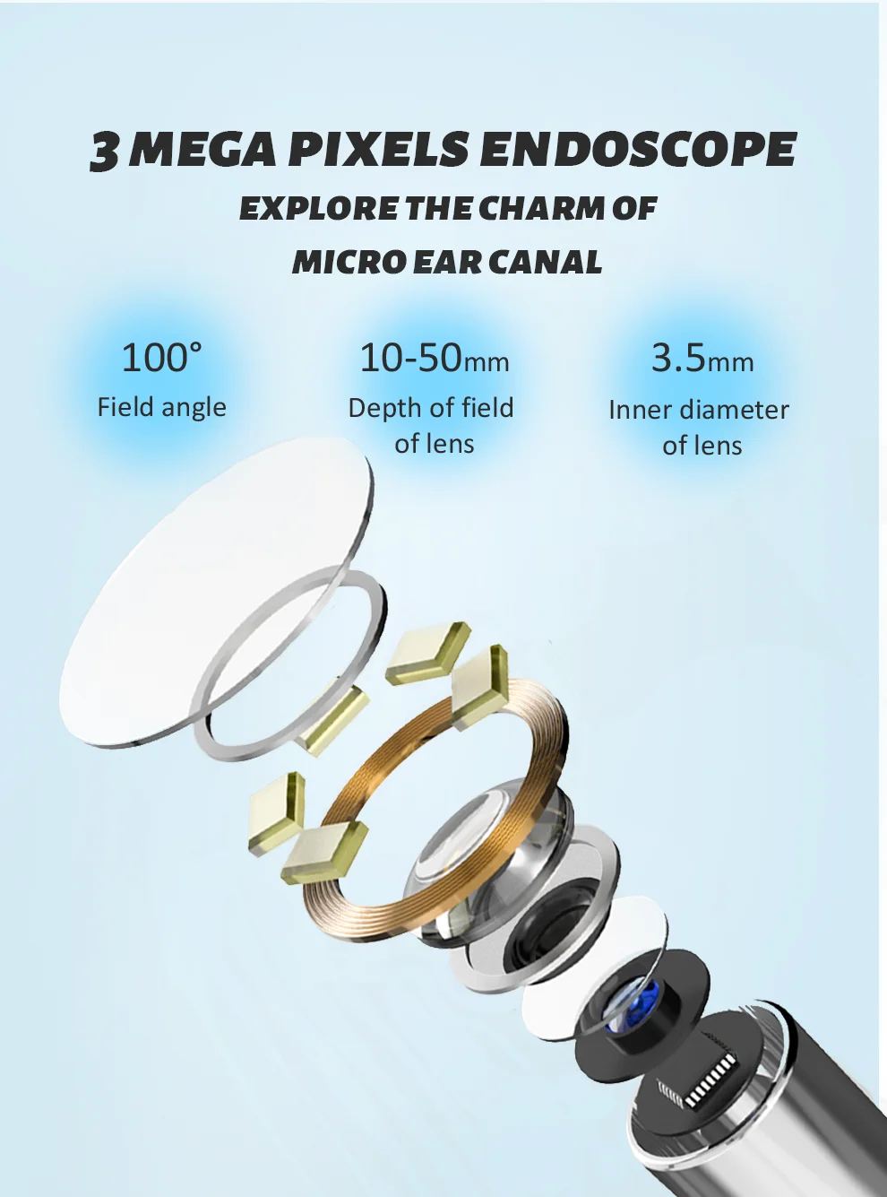 Baby Ear Cleaner Led Flashlight Earpick Smart Flexible Soft Spiral Ear ...