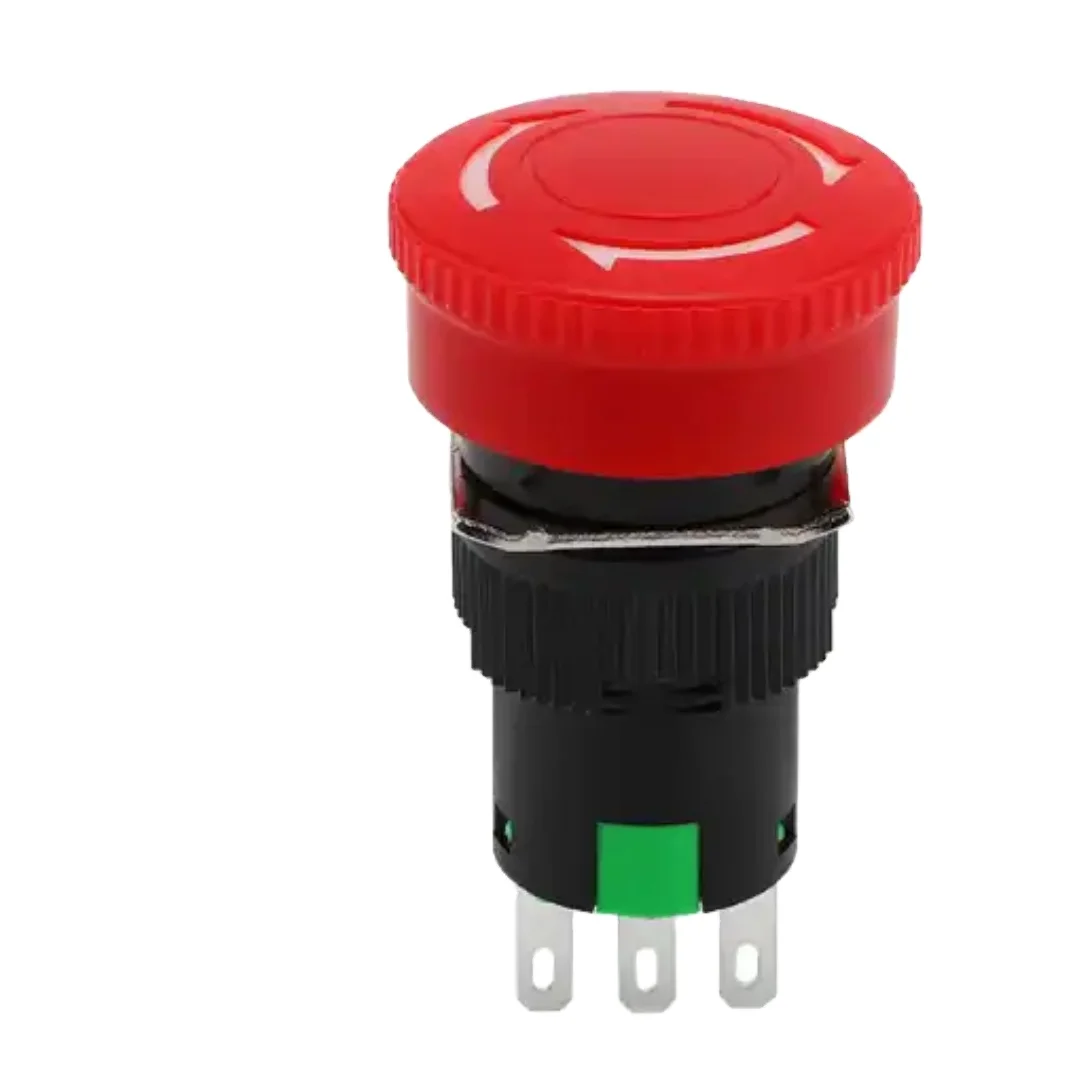 Marine Power Emergency Stop Switch Button 16mm IP65 1NO 1NC Self ...