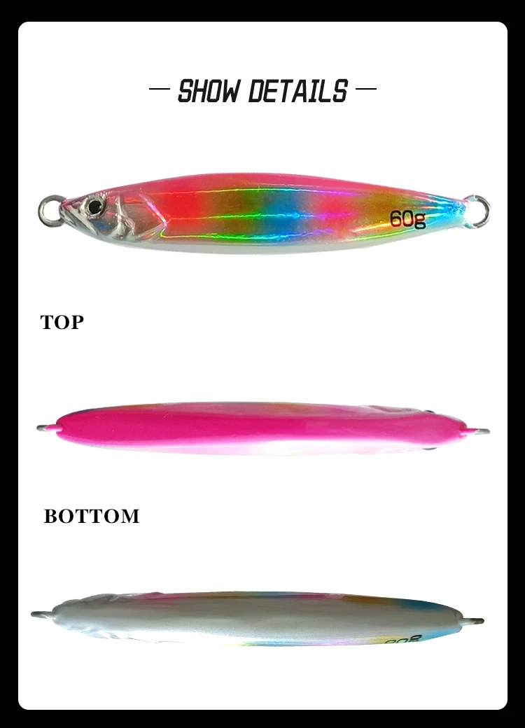 New 40g 60g Rattle Sound Luminous Metal Jigging Lure Long Casting ...