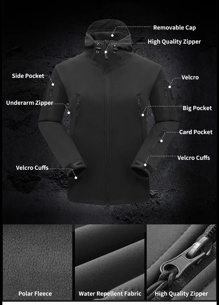 SABADO Outdoor Shark Skin Warm Keeping Hunting Camouflage Suit