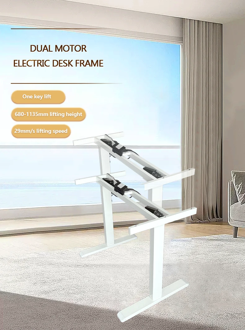Ergonomic Adjustable Metal Desk Frame for Office Gaming Dual Motor ...
