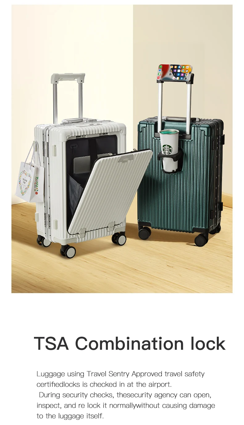 Aluminum Frame Luxury Business Travel Luggage - 18/20 Inch