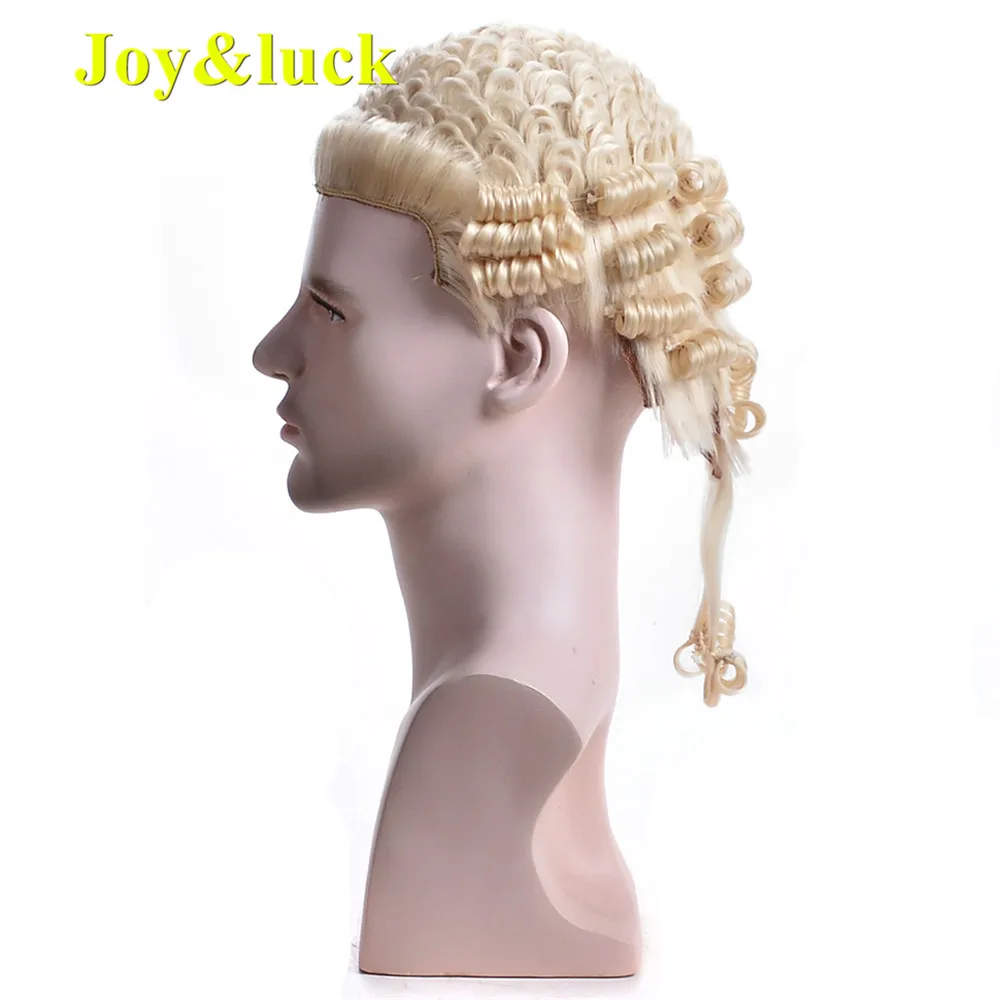 Men's Court Judge Lawyer Wig - Synthetic Hair, Blonde Color