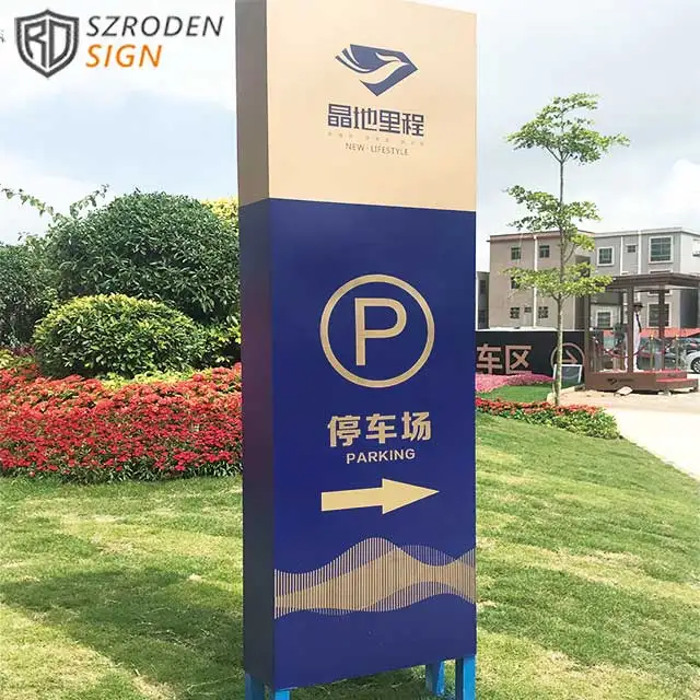 Steel Outdoor Three Side Wayfinding Pylon Signs - Buy Pylon Sign Board ...