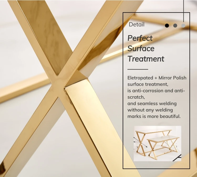 Gold Marble Grain Modern Display Table for Retail Clothes Shop