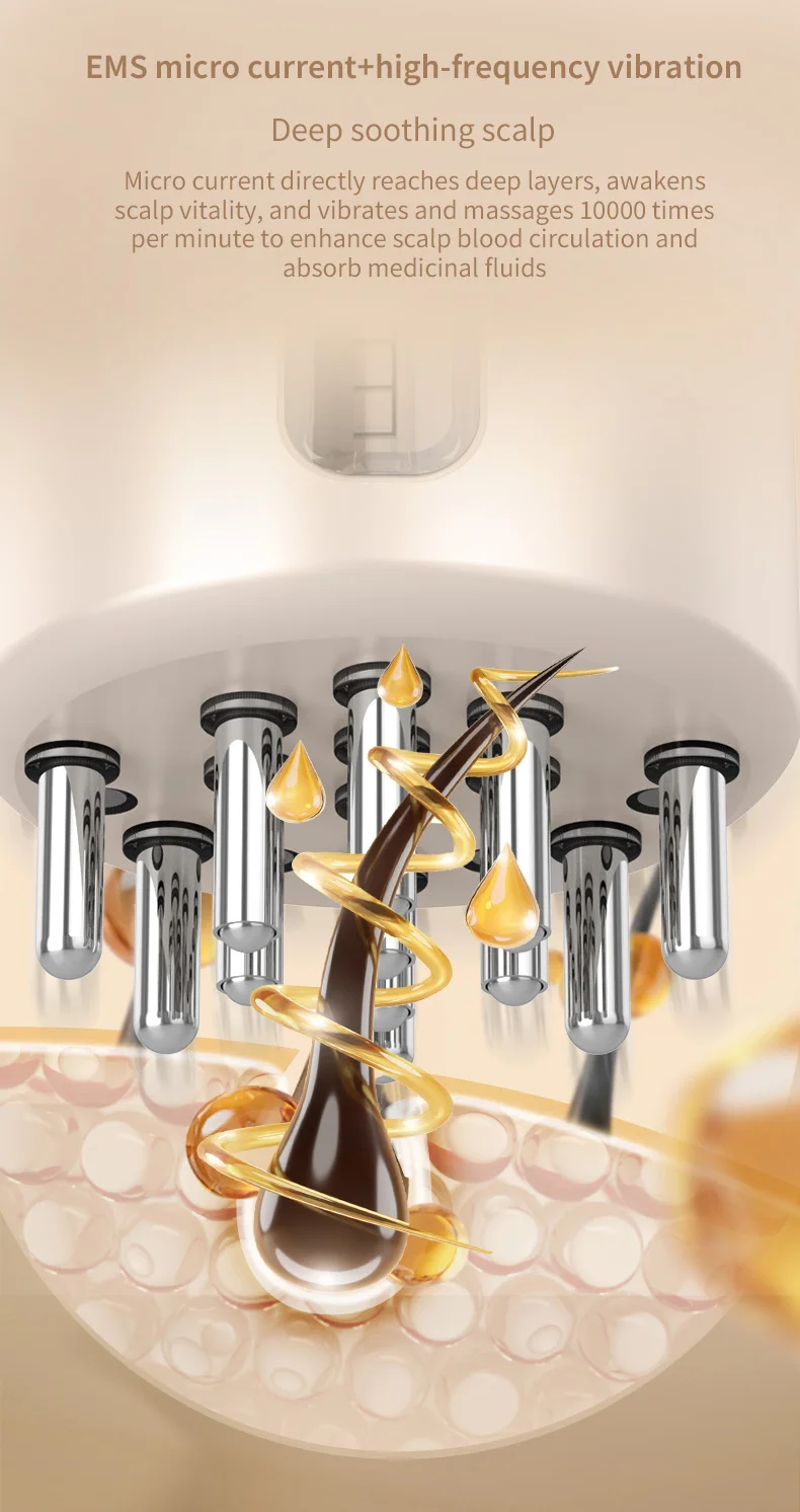 Home Electric Head Comb Led Red Light Anti Hair Loss Hair Growth Device ...