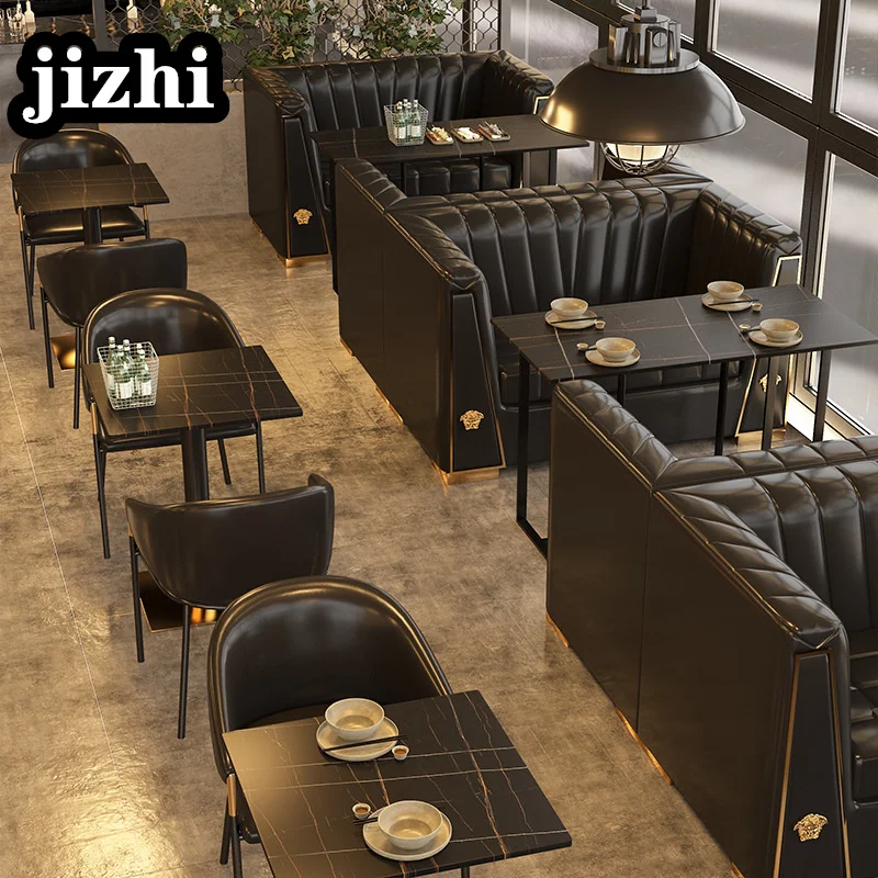 Luxury Hotel Restaurant Coffee Shop Cafe Furniture Sets Leather Sofa ...