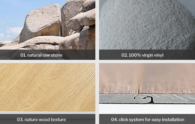 Stone Panel Composite Plastic Vinyl Pvc Waterproof Laminate Flooring ...