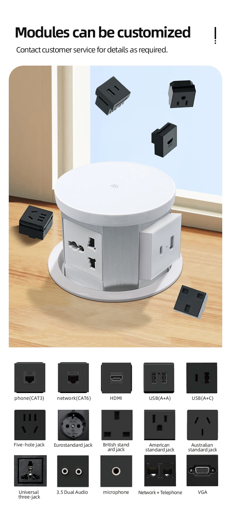 New Design Hidden Retractable Office Tables Power Wireless Charger Pop ...