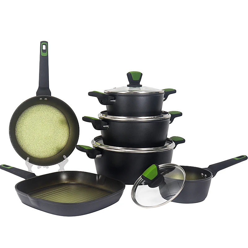 Modern 10-piece Avocado-design Non-stick Cookware Set With Bakelite ...